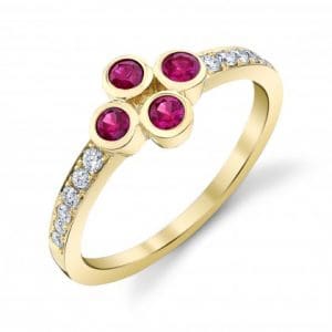 Ruby Cluster with Diamond Band - Brown Goldsmiths